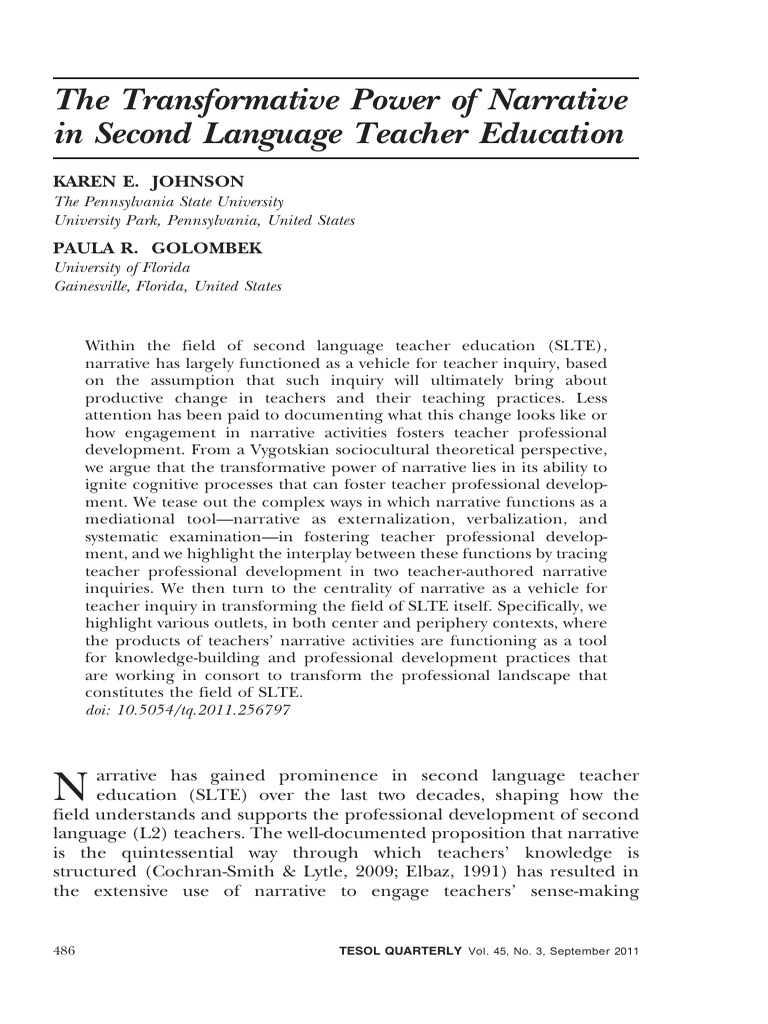 The Transformative Power of Narrative | PDF | Experience | Concept