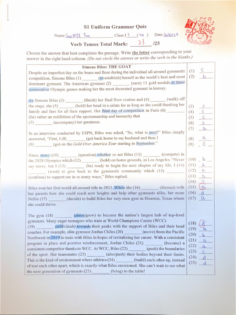 S1 Set F English | PDF