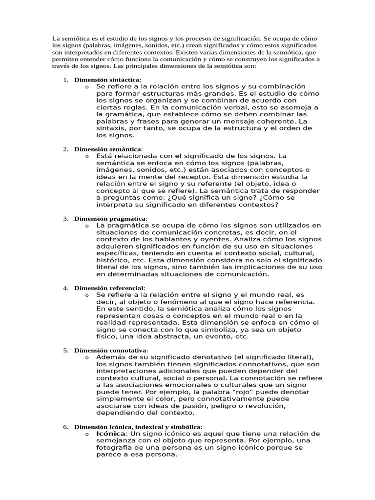 Documento (186)dimensiones comumicacion semiotica | PDF | Comunicación | Semiótica