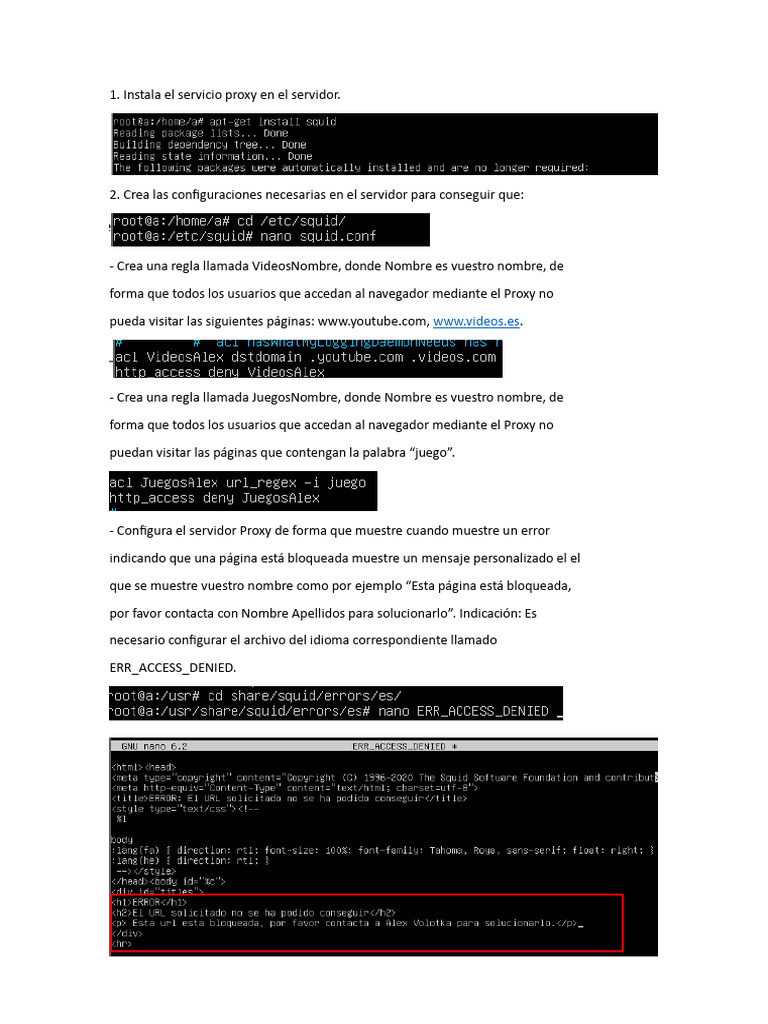 Practica Servidor Proxy 10 | PDF