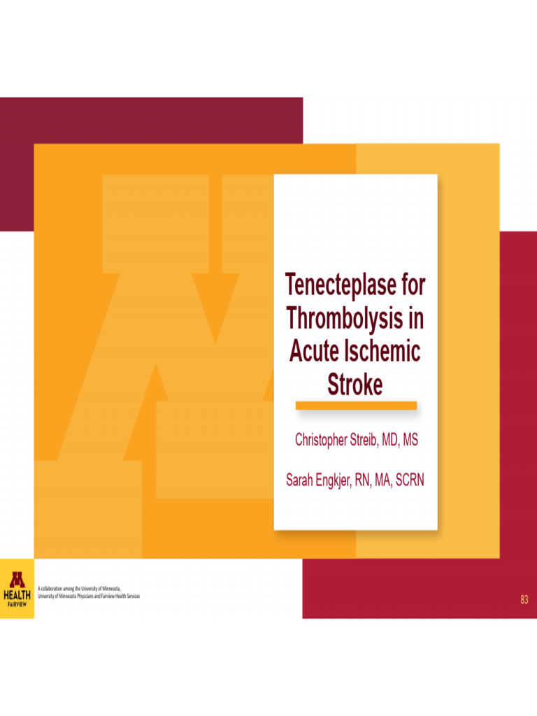 Tenecteplase For Thrombolysis in Acute Ischemic Stroke | PDF | Stroke ...