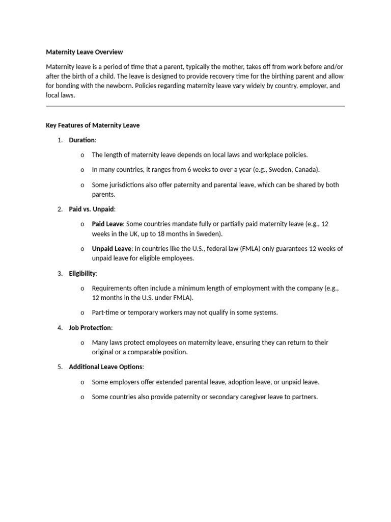 Maternity Leave | PDF