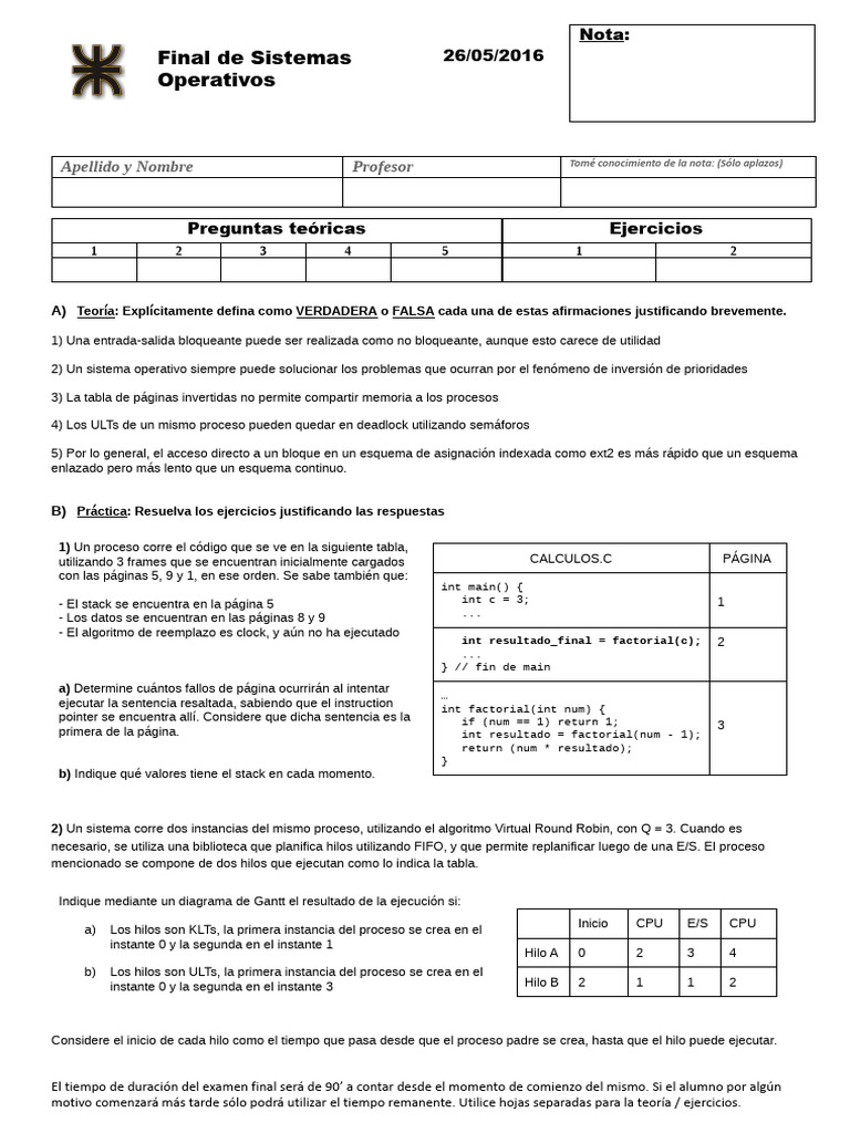 Final - 2016 05 26 | PDF | Hilo (Computación) | Informática