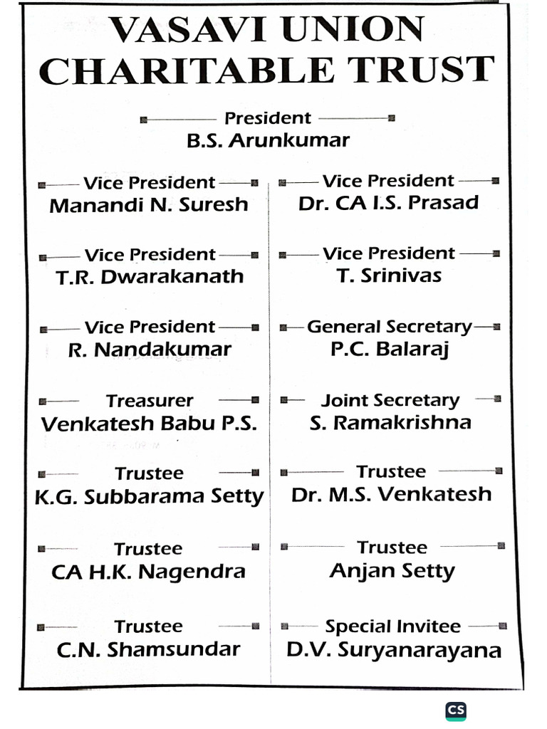 Vasavi Union Charitable Trust | PDF