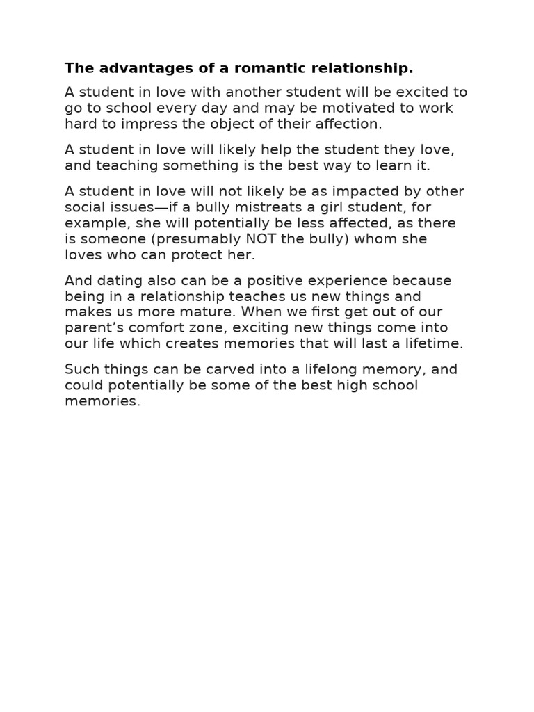 Advantages of Romatic Relationship | PDF