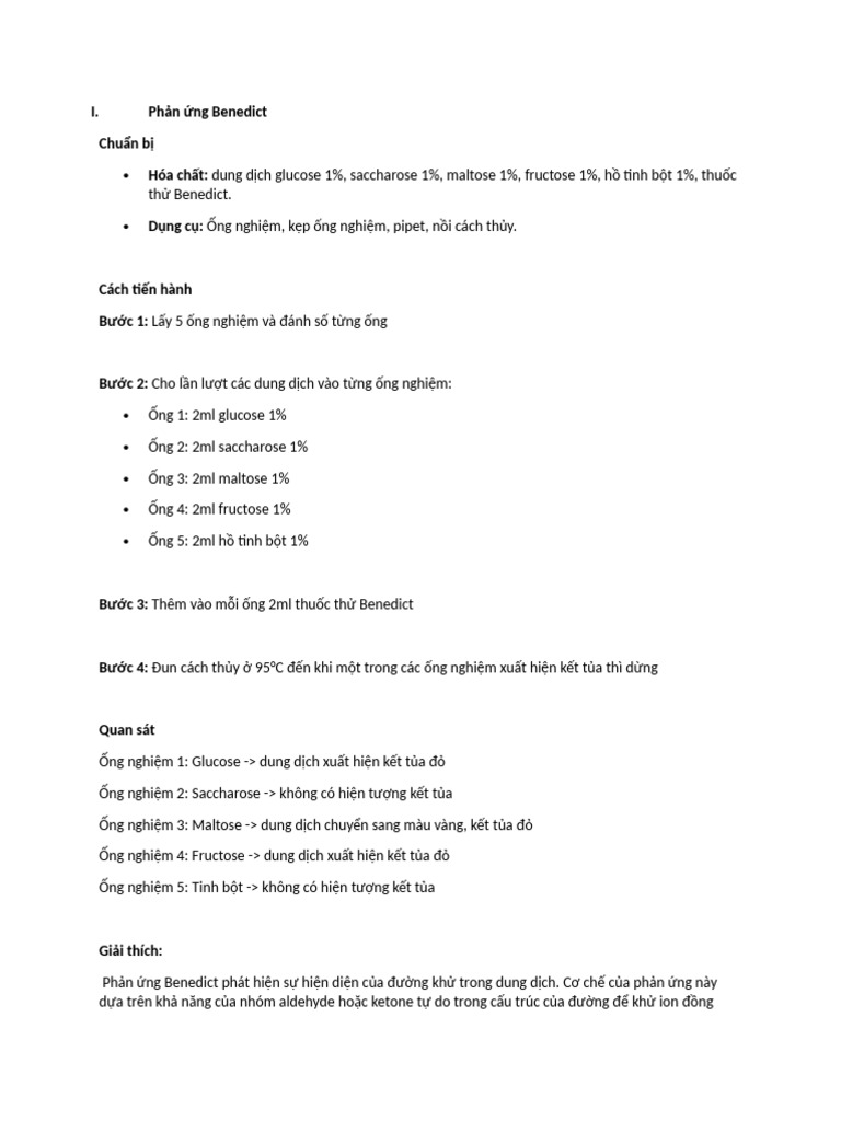Phản ứng Benedict | PDF