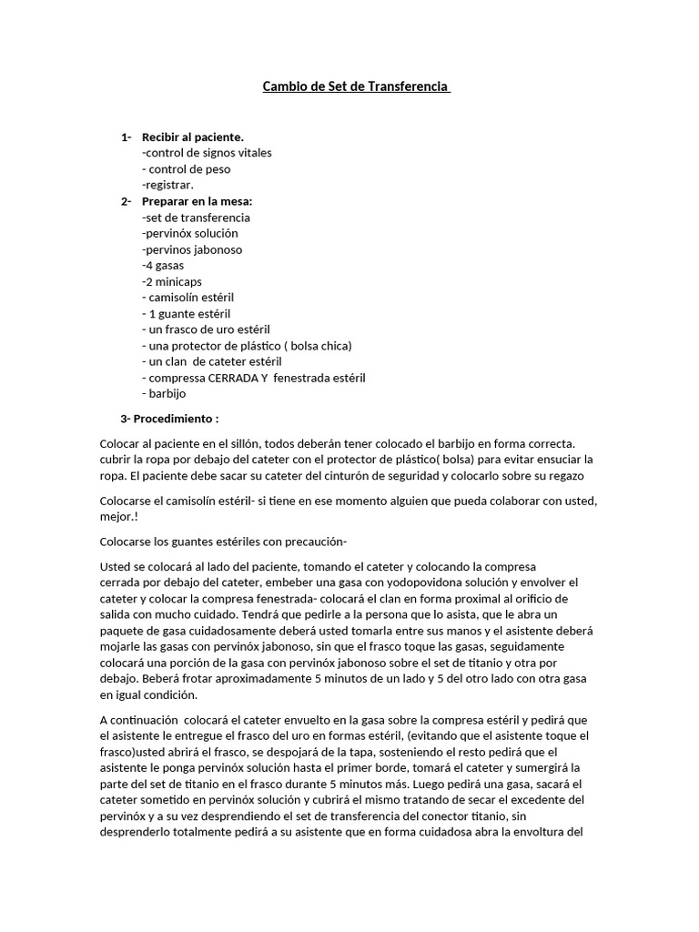 Cambo de Set de Transferencia Técnica | PDF