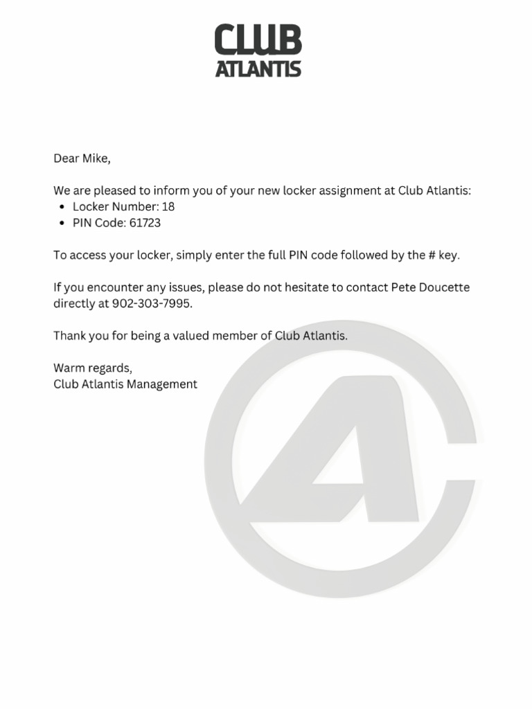 Club Atlantis Letterhead | PDF