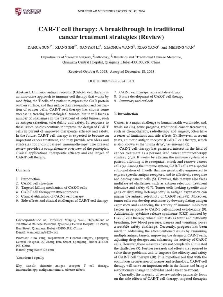 CAR T Cell Therapy - A Breakthrough in Traditional Cancer Treatment ...