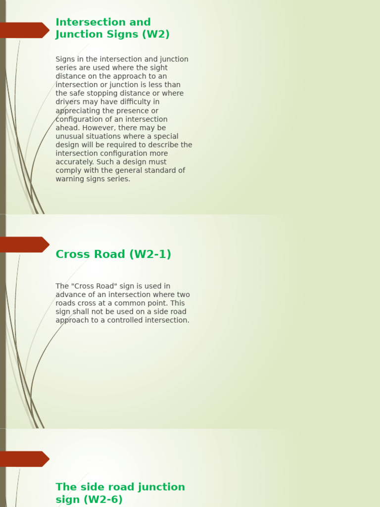 Intersection and Junction Signage Guide | PDF