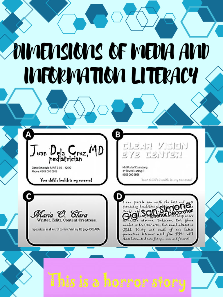 Dimensions of Media and Information Literacy | PDF