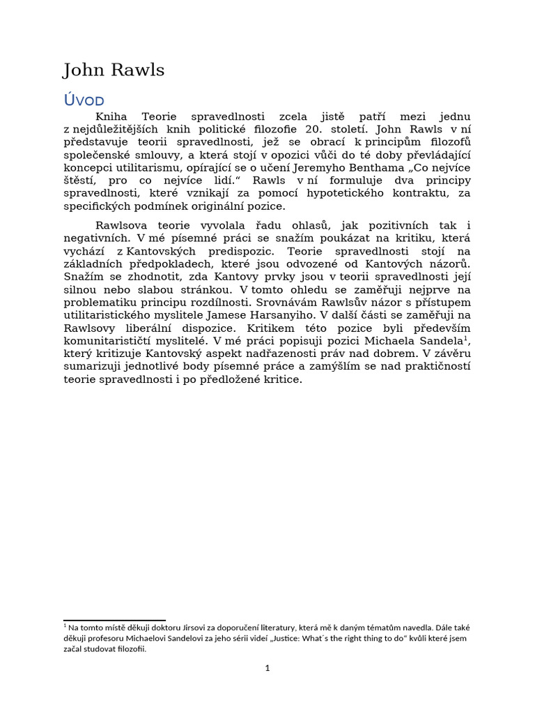 Písemná Práce Praktická Filosofie | PDF