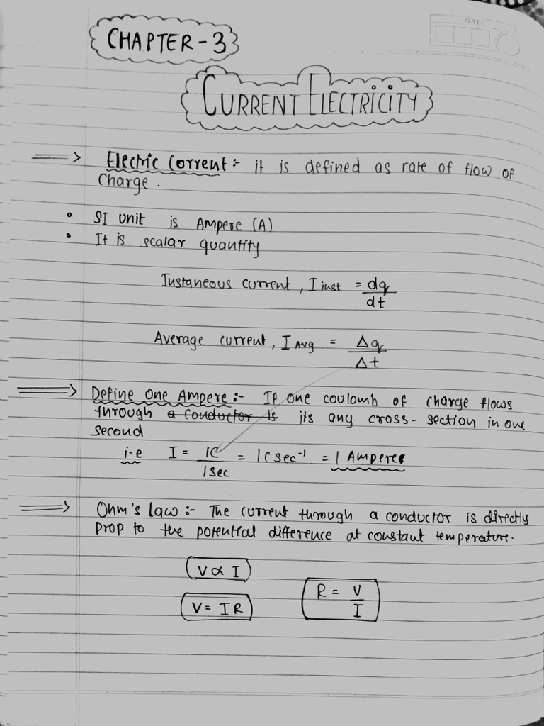 Chap 3 Current Electricity | PDF