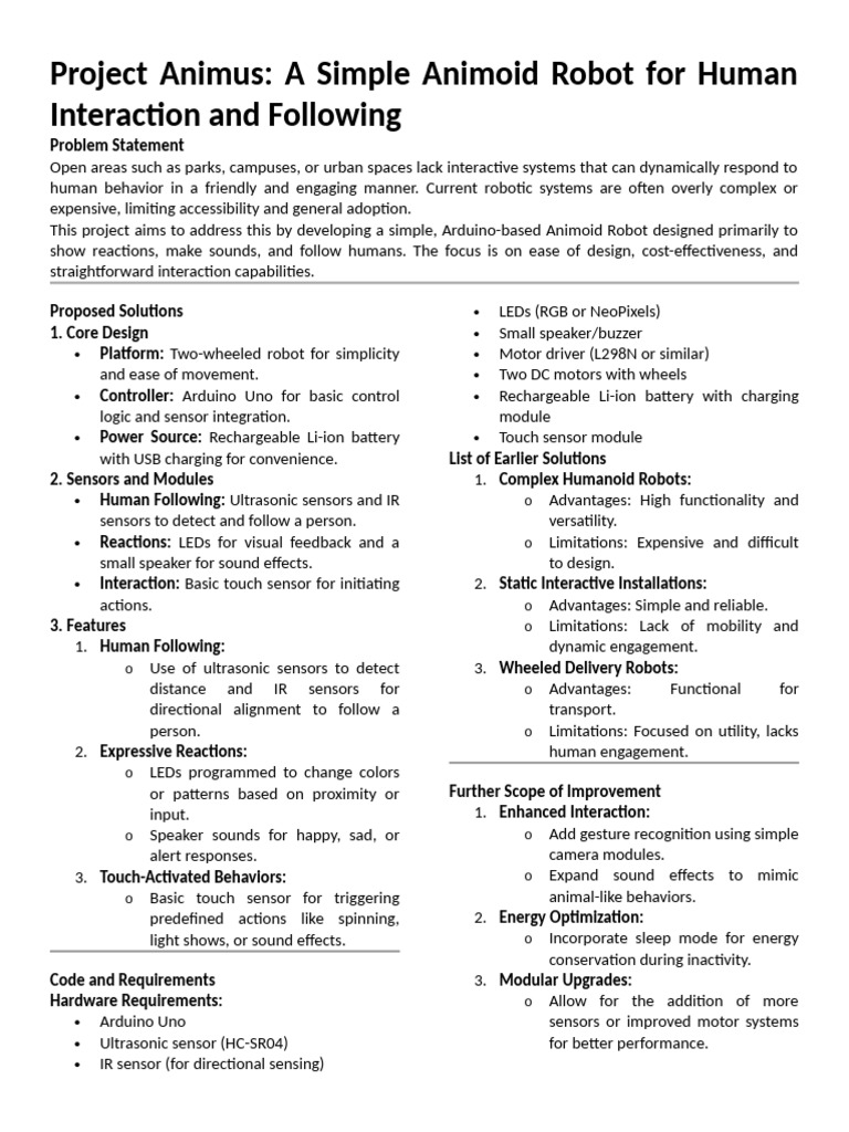 Project Animus | PDF | Robot | Robotics