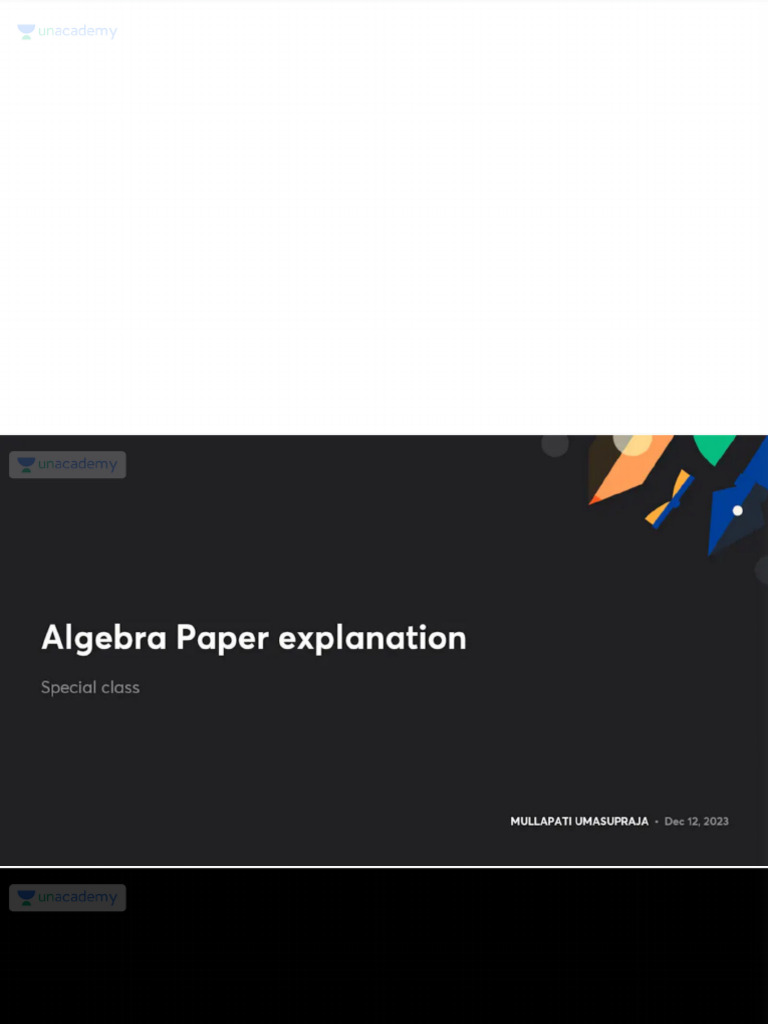 Algebra Paper Explanation With Anno | PDF