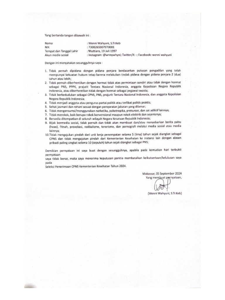 Yang Bertanda Tangan Dibawah Ini | PDF