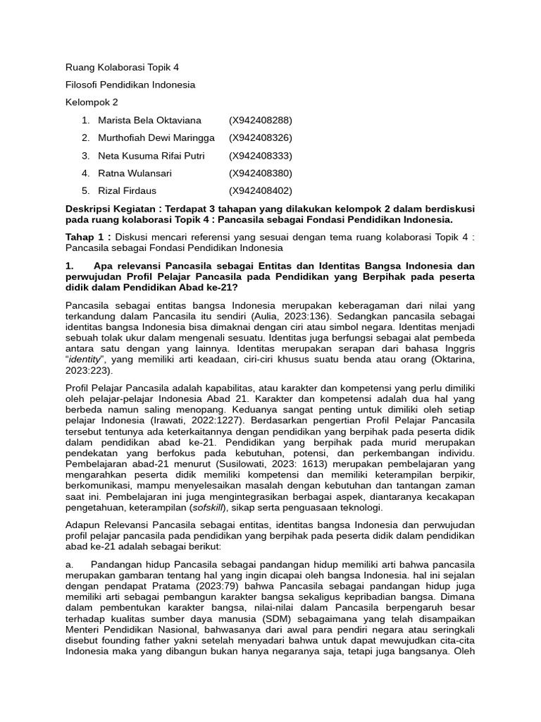 Ruang Kolaborasi Topik 4 | PDF