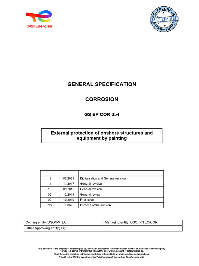 External Painting Specification GS EP COR 354 | PDF | Paint | Specification (Technical Standard)