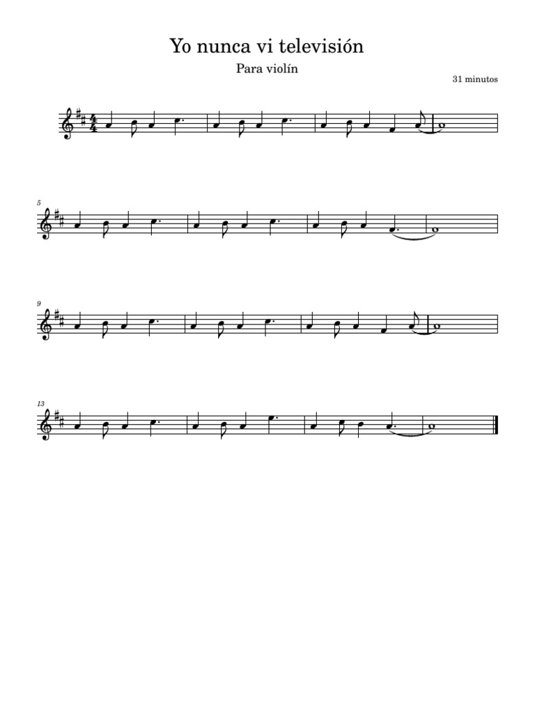 Yo nunca vi televisión violín reM | PDF