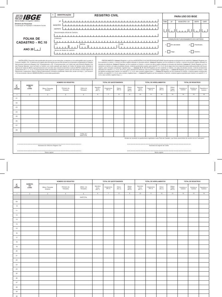 1801 Folha de Cadastro rc103 | PDF
