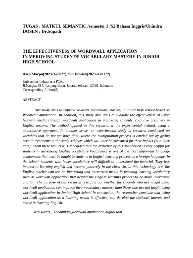 Tugas Semantic ABSTRAK Group Asep Marpu Dan Siti Ismilah | PDF