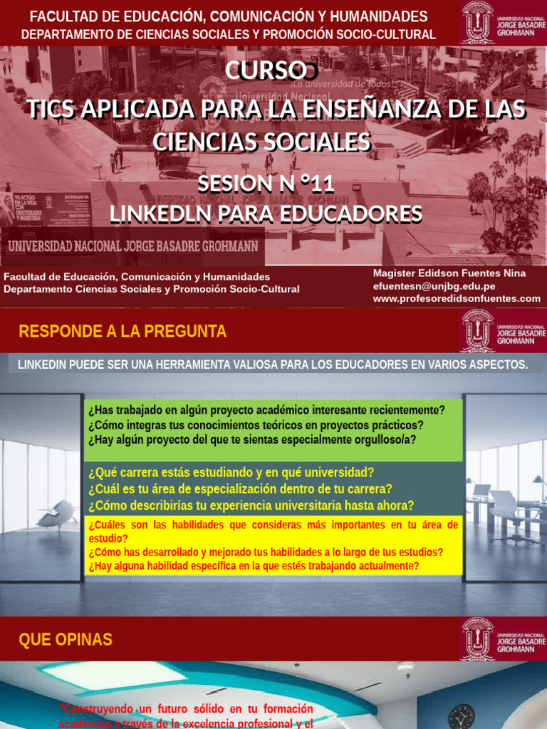 Sesion 11 Linkedln para Educadores | PDF | Vinculado en | Aprendizaje