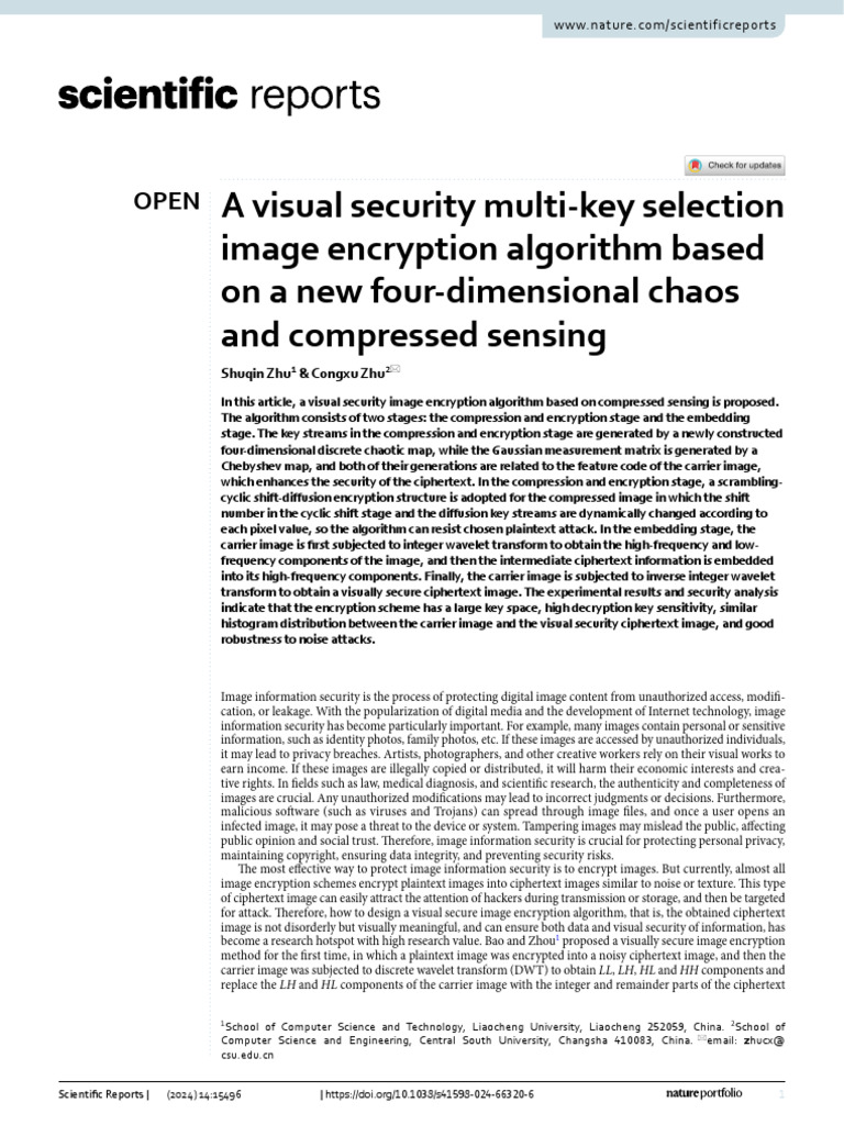 A Visual Security Multi Key Selection Image Encryption Algorithm Based ...