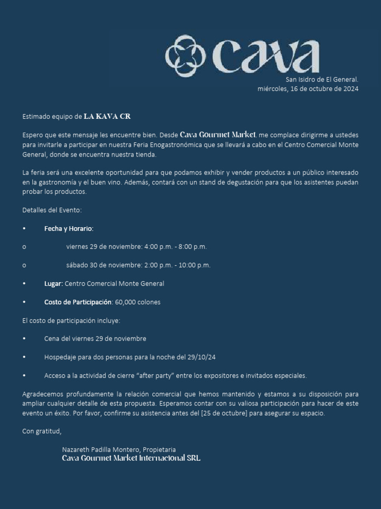 Invitación LA KAVA | PDF