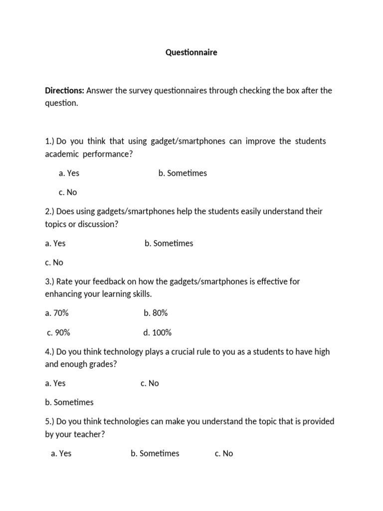 Questionnaire-WPS Office | PDF