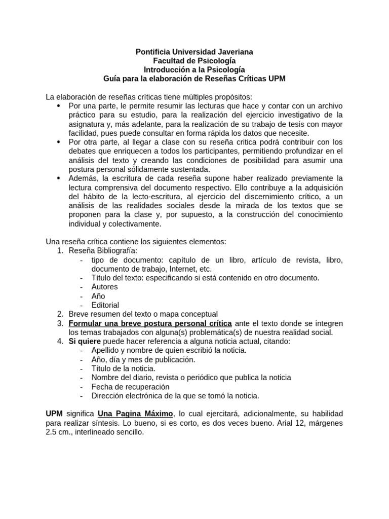 Guía de Reseñas | PDF