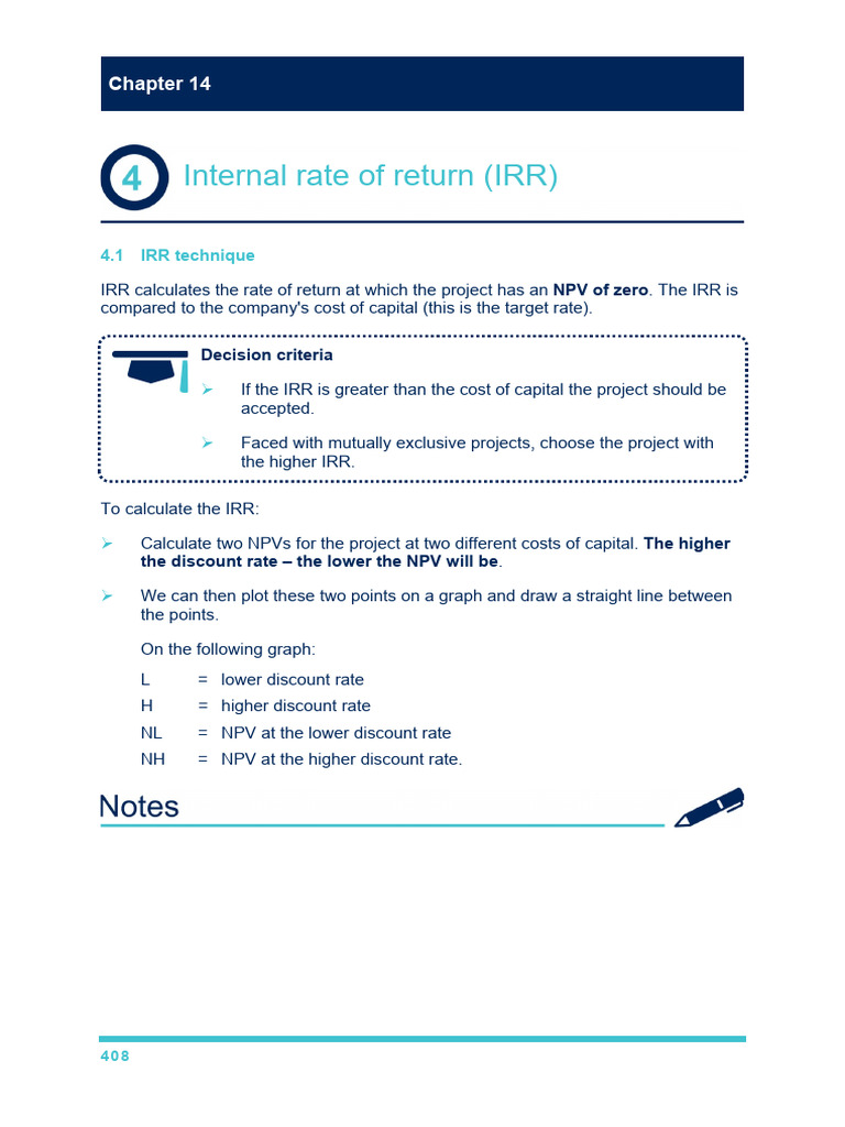 IWB Chapter 14 - Long-Term Decision Making - Part 2 | PDF | Net Present Value | Internal Rate Of ...