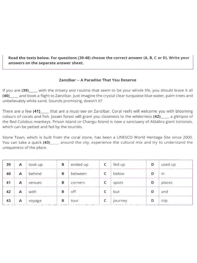 Use of English Mid-Year Test | PDF