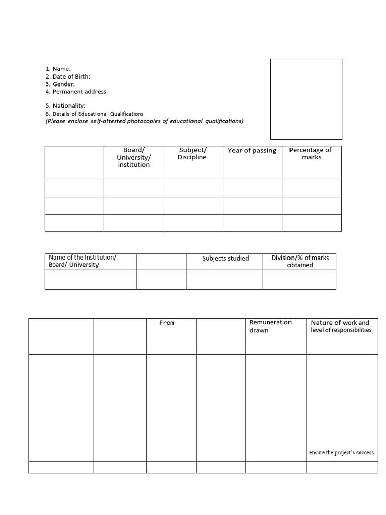 Young Professional Application Form | PDF | Governance