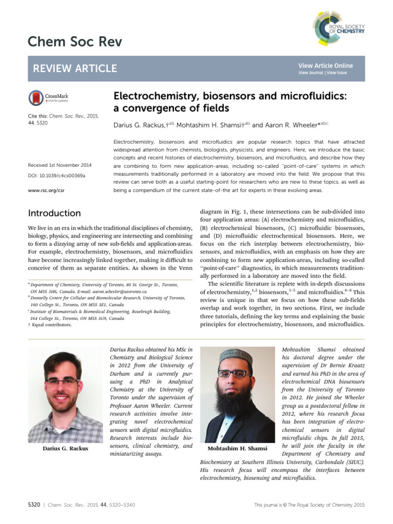 Rackus 2015 | PDF | Biosensor | Electrochemistry