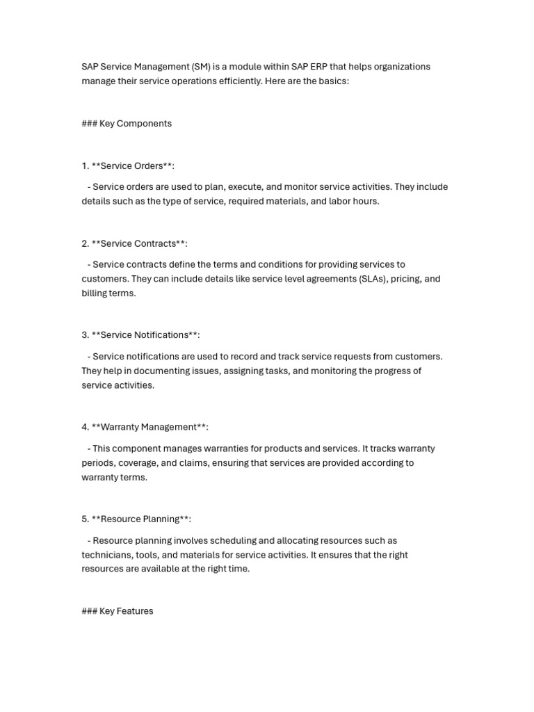 SAP Service Management Basics | PDF | Enterprise Resource Planning ...