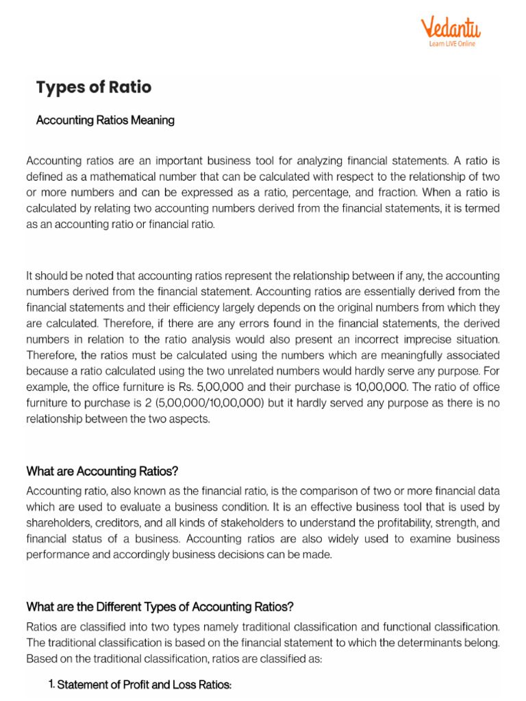 Types of Ratio | PDF