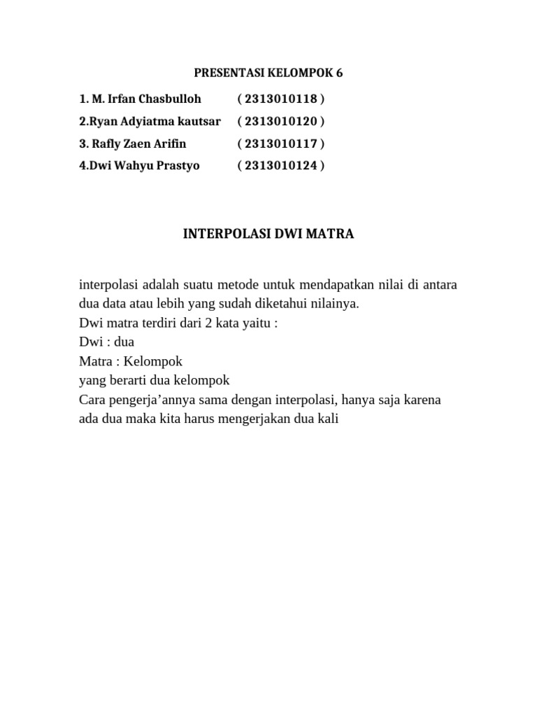 Interpolasi Dwi Matra | PDF