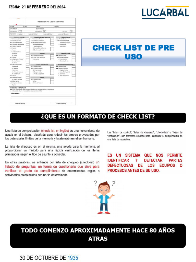 15 Check List de Pre Uso | PDF