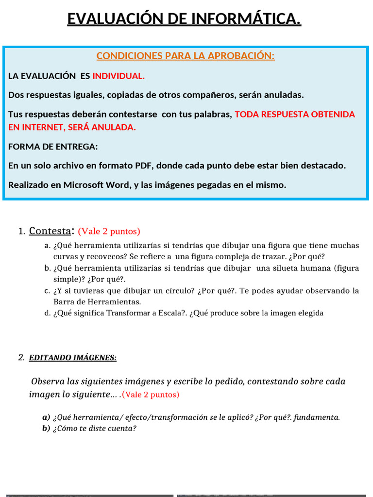 Evaluacion de Informatica | PDF