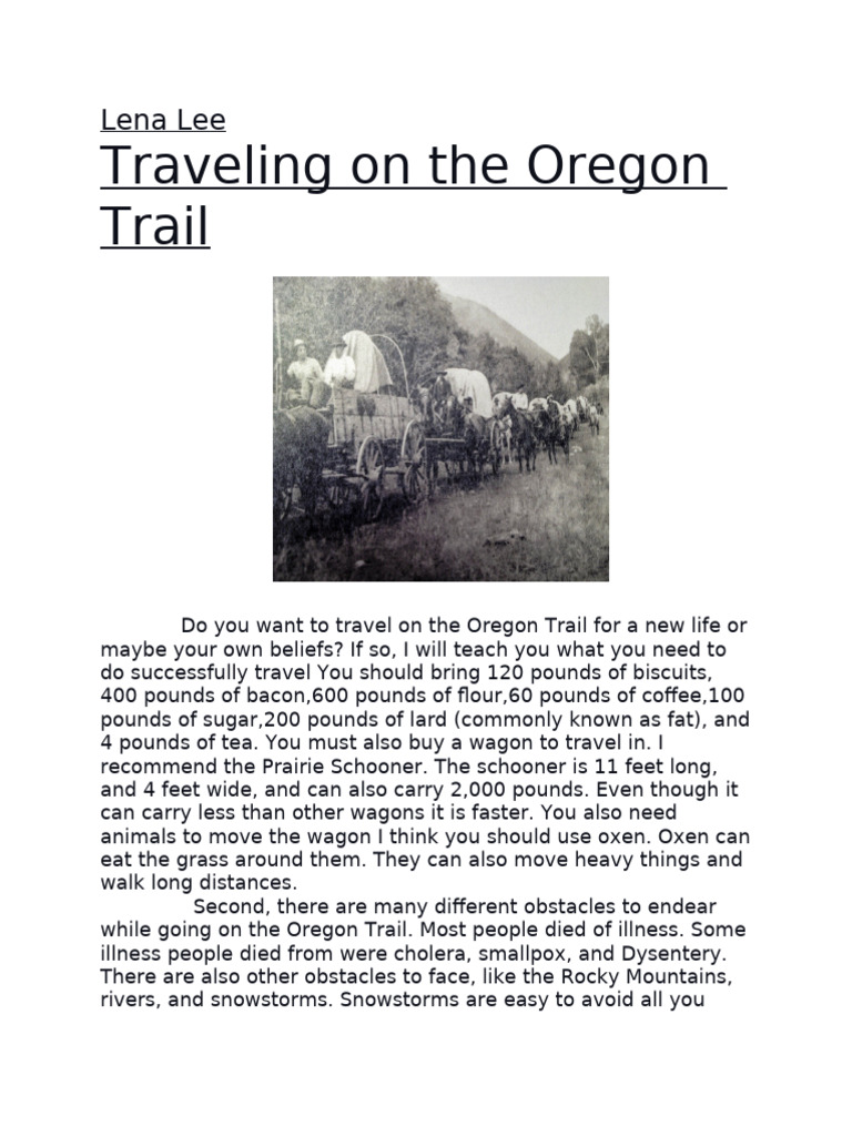 Traveling On The Oregon Trail | PDF