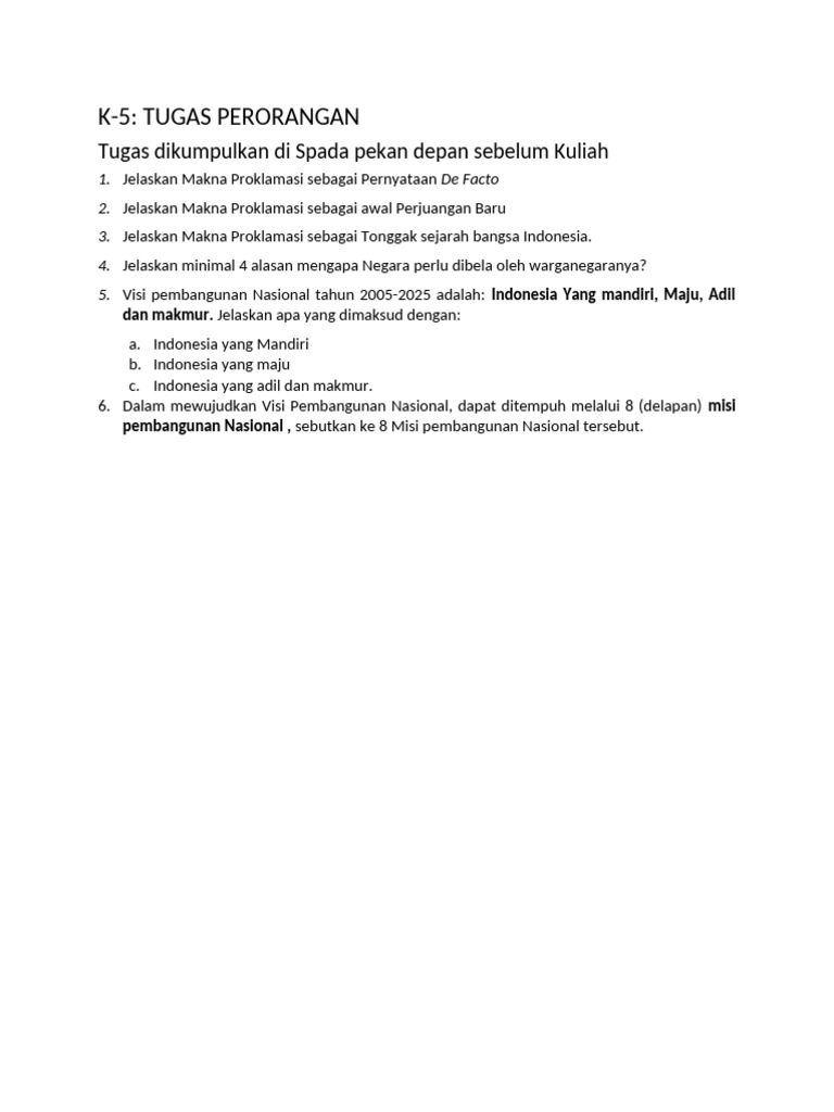 Tugas K-5 Bab 1 Dan Bab 2 Bela Negara (1) | PDF