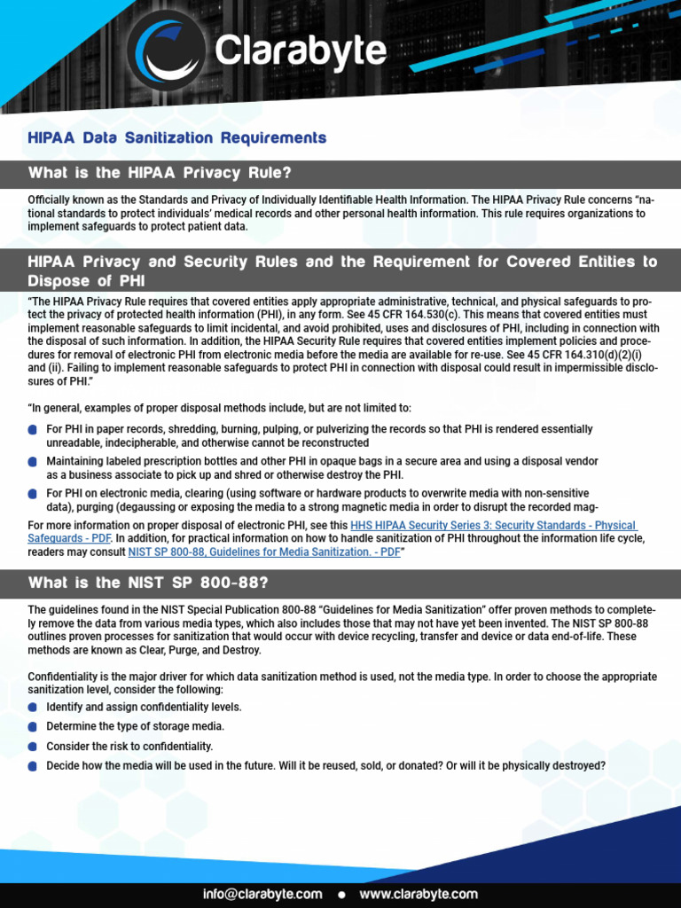 HIPAA-Data-Sanitization-Requirements | PDF | Health Insurance Portability And Accountability Act ...
