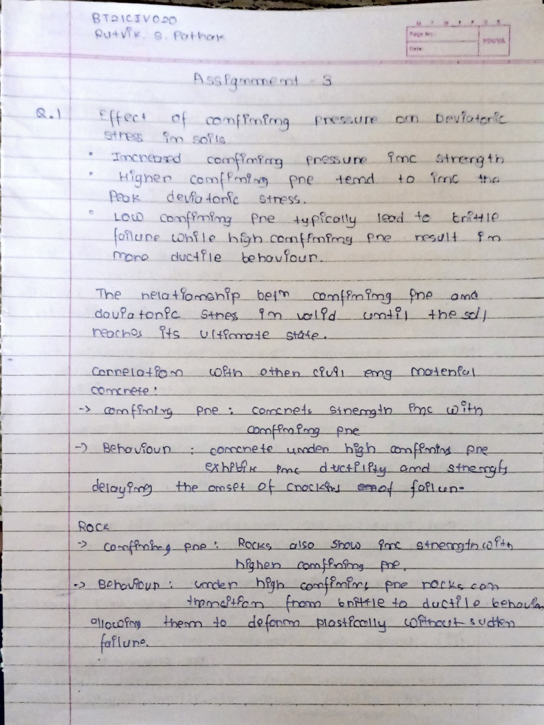 BT21CIV020 Soil Assignment 3 | PDF