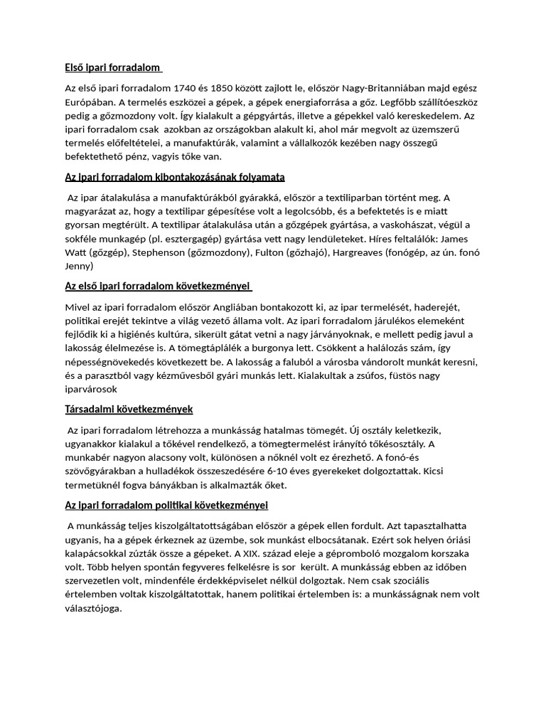 Ipari Forradalom | PDF