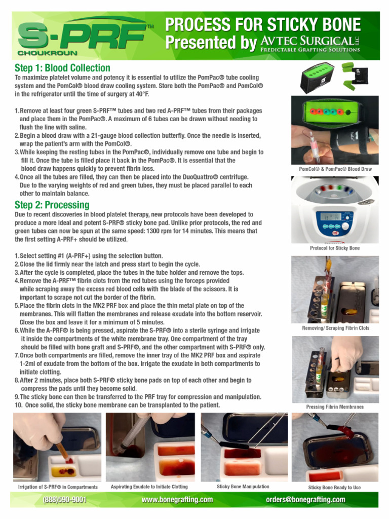 Sticky Bone PRF Instructions | PDF