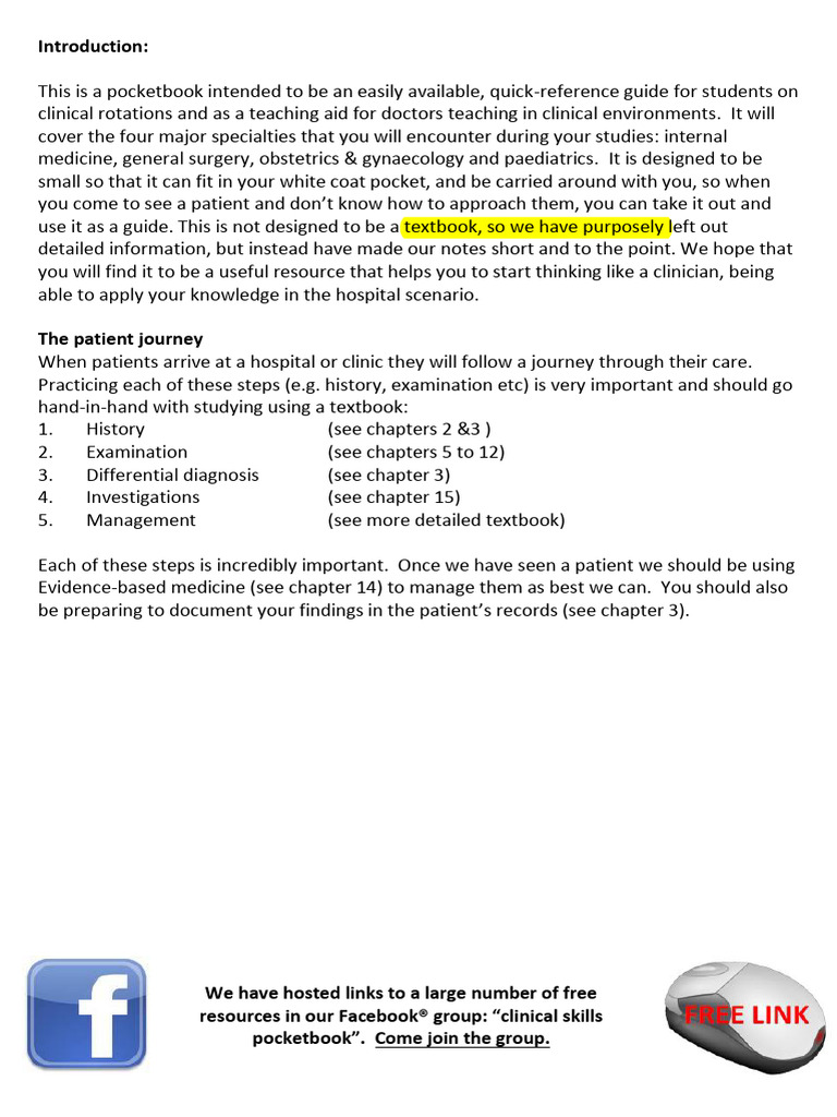 Clinical Skills Pocket Book | PDF | Blood Pressure | Physical Examination