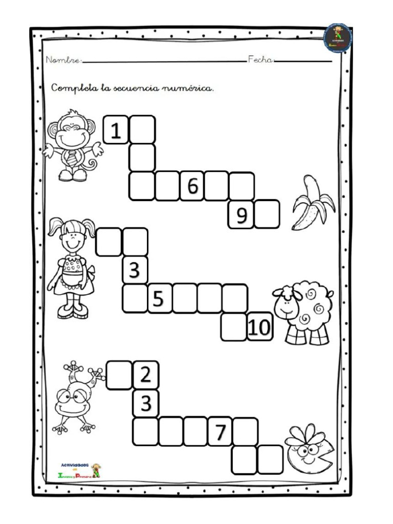 Numeros Que Faltan Del 1 Al 10 | PDF