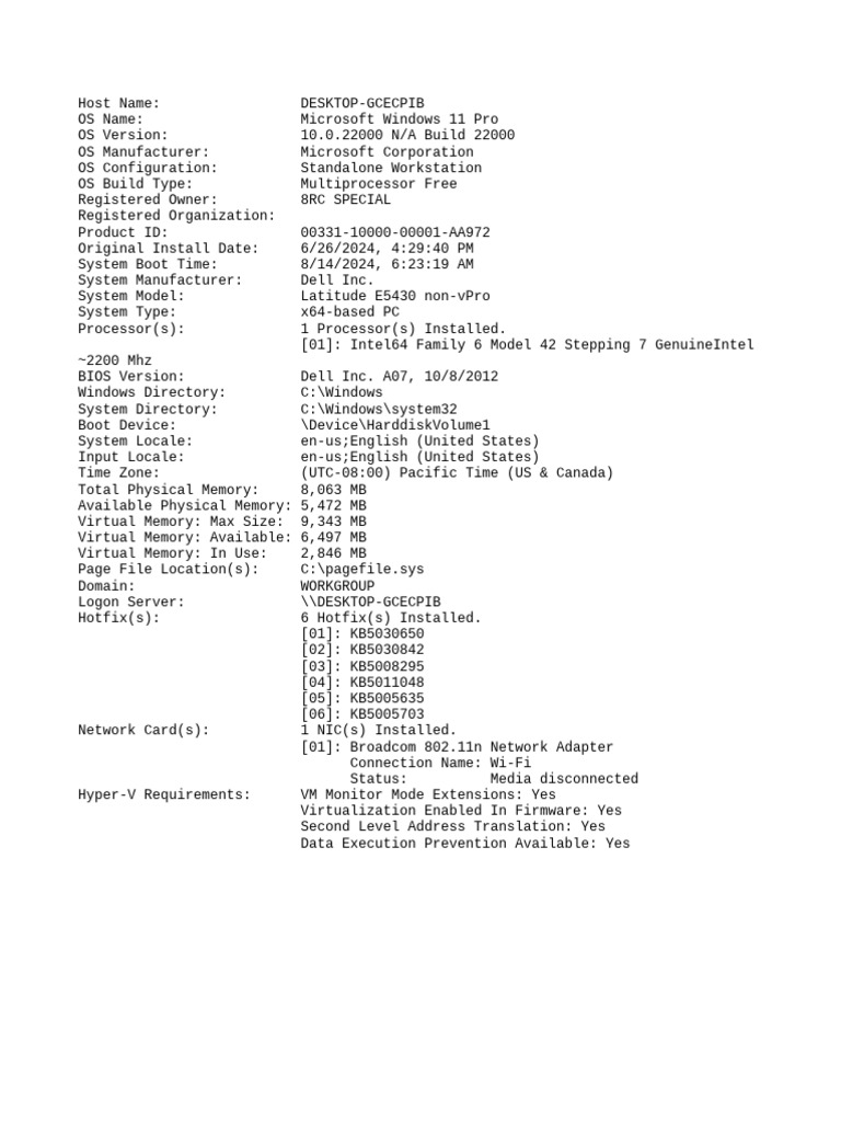 System Info | PDF