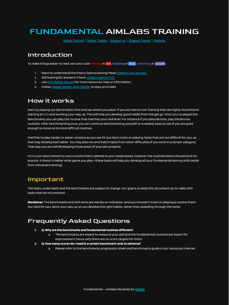 Aimlabs X Voltaic - Fundamental Aim Training Routines | PDF