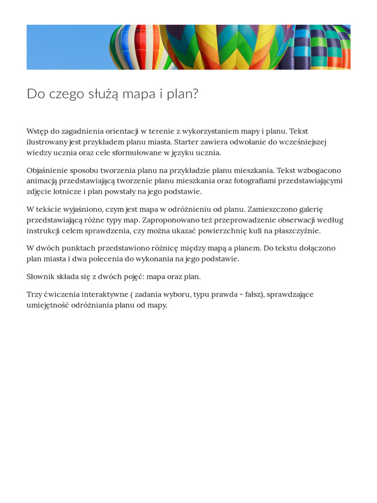 Do Czego Sluza Mapa I Plan | PDF